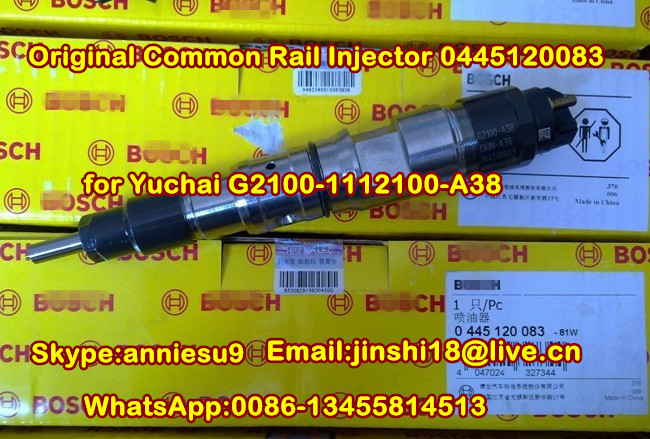 Bosch Original Common Rail Injector 0445120083 for Yuchai G2100-1112100-A38
