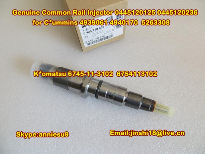 Bosch Original Common Rail Injector 0445120125 0445120236 for Cummins ...